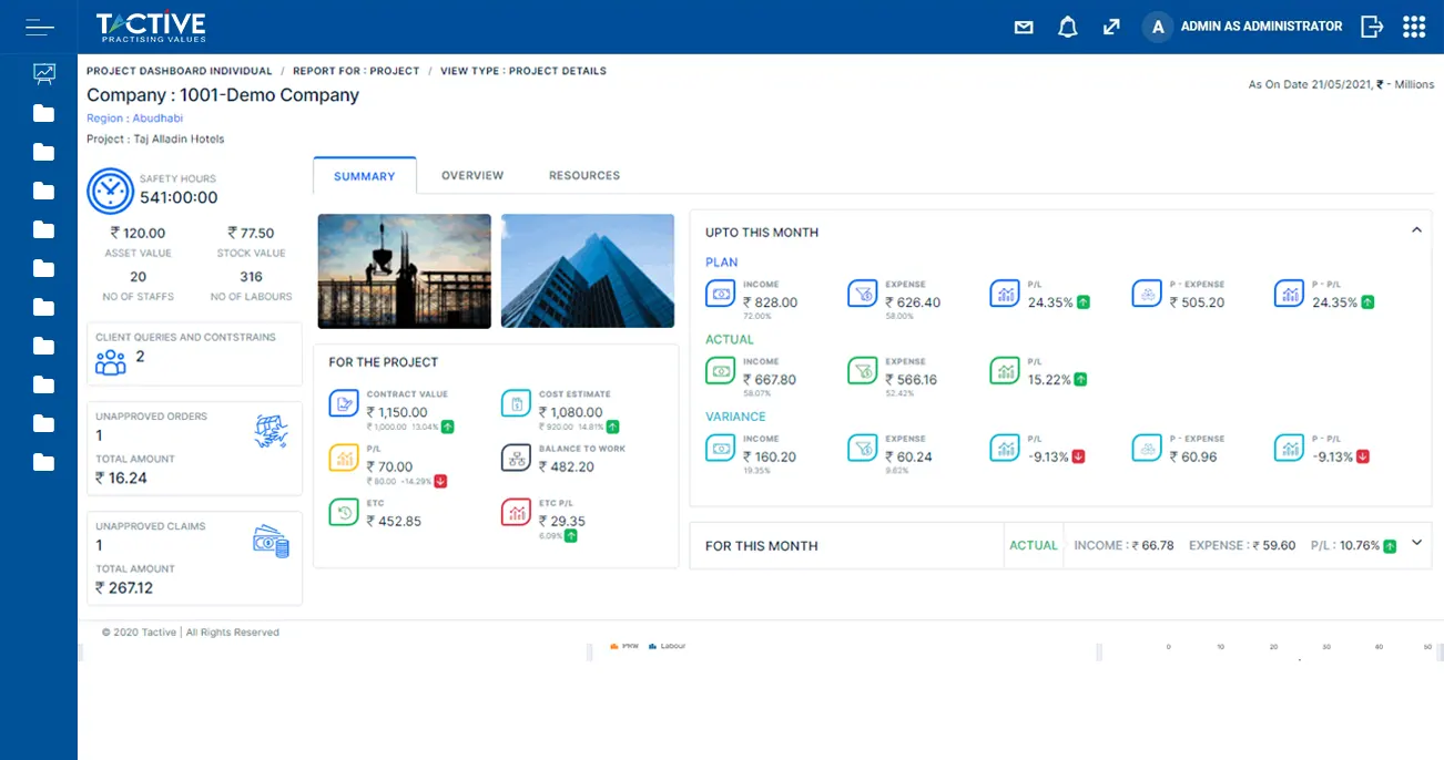 Construction Project Management Software System | Tactive ERP